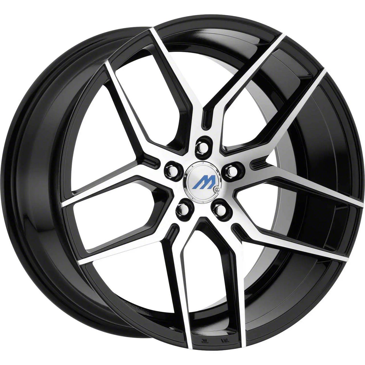 MACH Euro Concave Charger ME.4 Glossy Black Machined Wheel; Rear Only ...