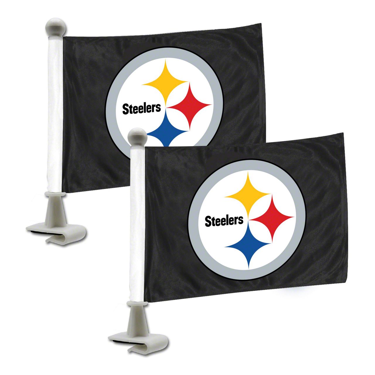 Mach-E Ambassador Flags with Pittsburgh Steelers Logo; Black (Universal ...