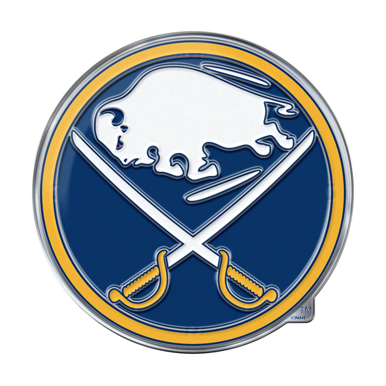 Mach-E Buffalo Sabres Embossed Emblem; Blue and Yellow (Universal; Some ...