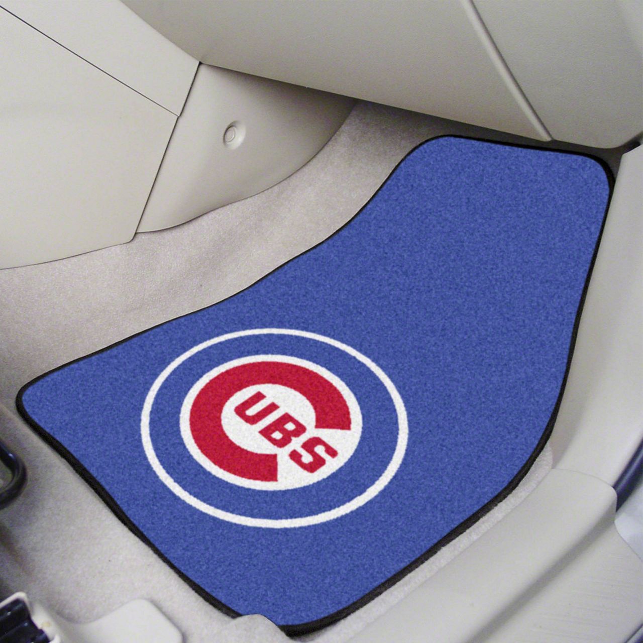 Mach-E Carpet Front Floor Mats with Chicago Cubs Logo; Blue (Universal ...
