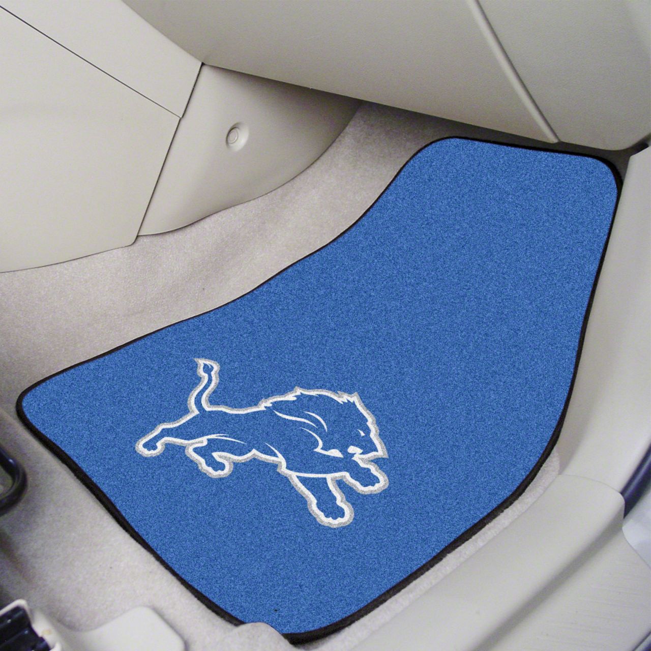 Mach-E Carpet Front Floor Mats with Detroit Lions Logo; Blue (Universal ...
