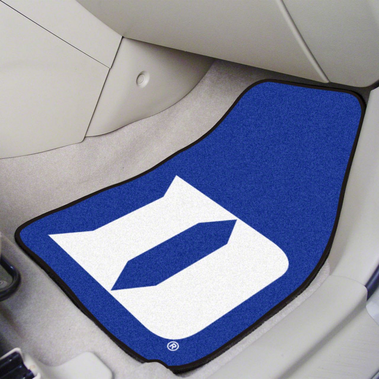 Mach-E Carpet Front Floor Mats with Duke University Logo; Blue ...
