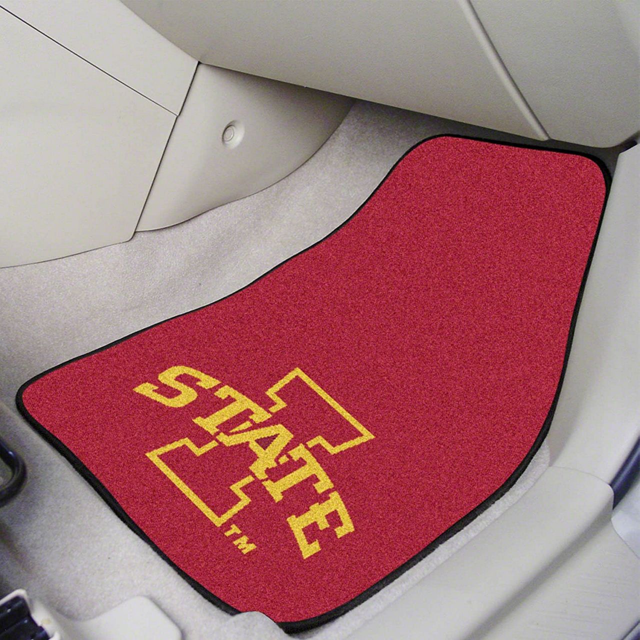 Mach-E Carpet Front Floor Mats with Iowa State University Logo; Red ...