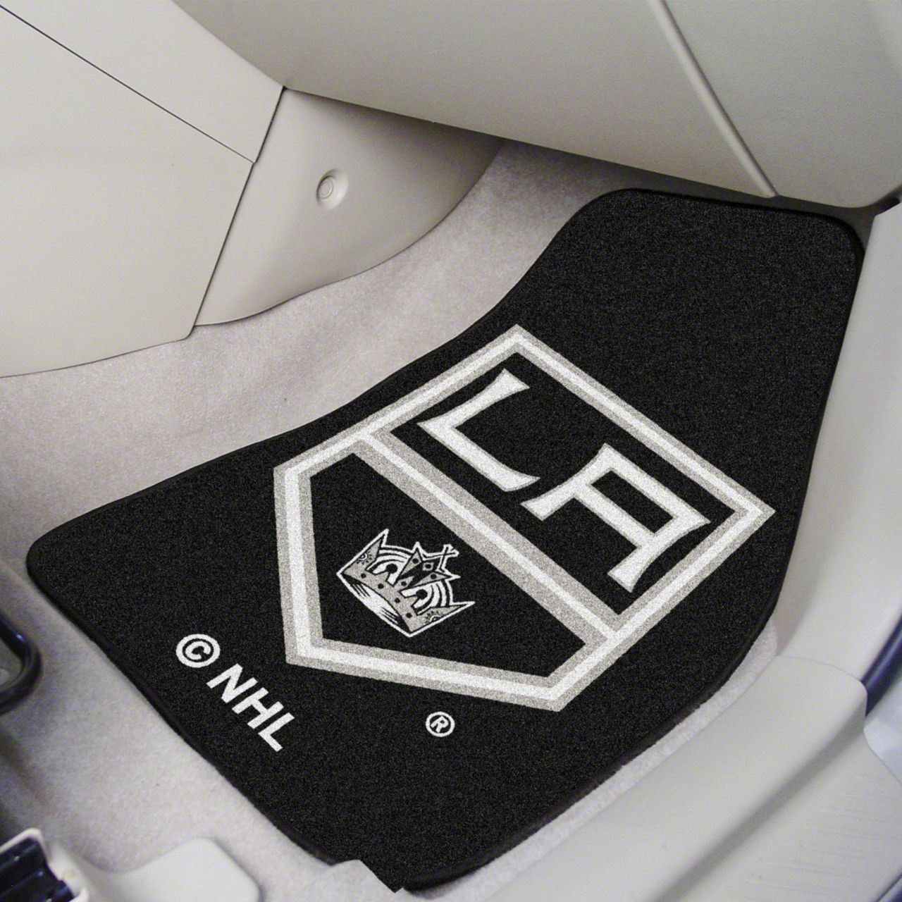 Mach-E Carpet Front Floor Mats with Los Angeles Kings Logo; Black ...