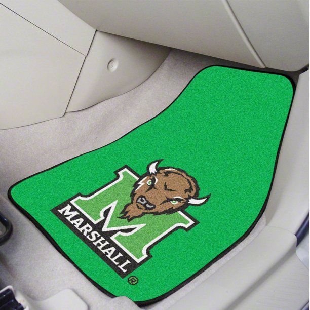 Mach-E Carpet Front Floor Mats with Marshall University Logo; Green ...