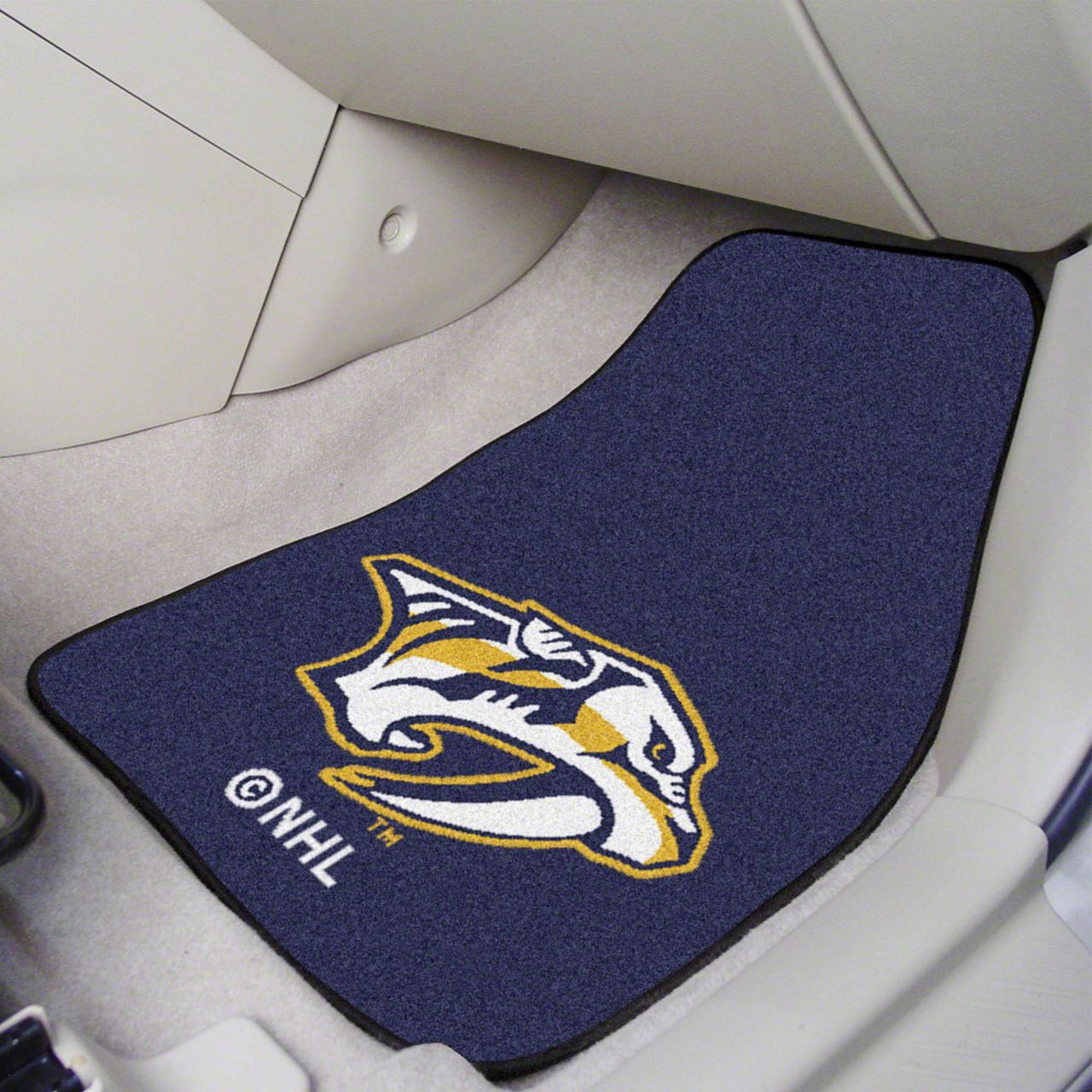 Mach-E Carpet Front Floor Mats with Nashville Predators Logo; Blue ...