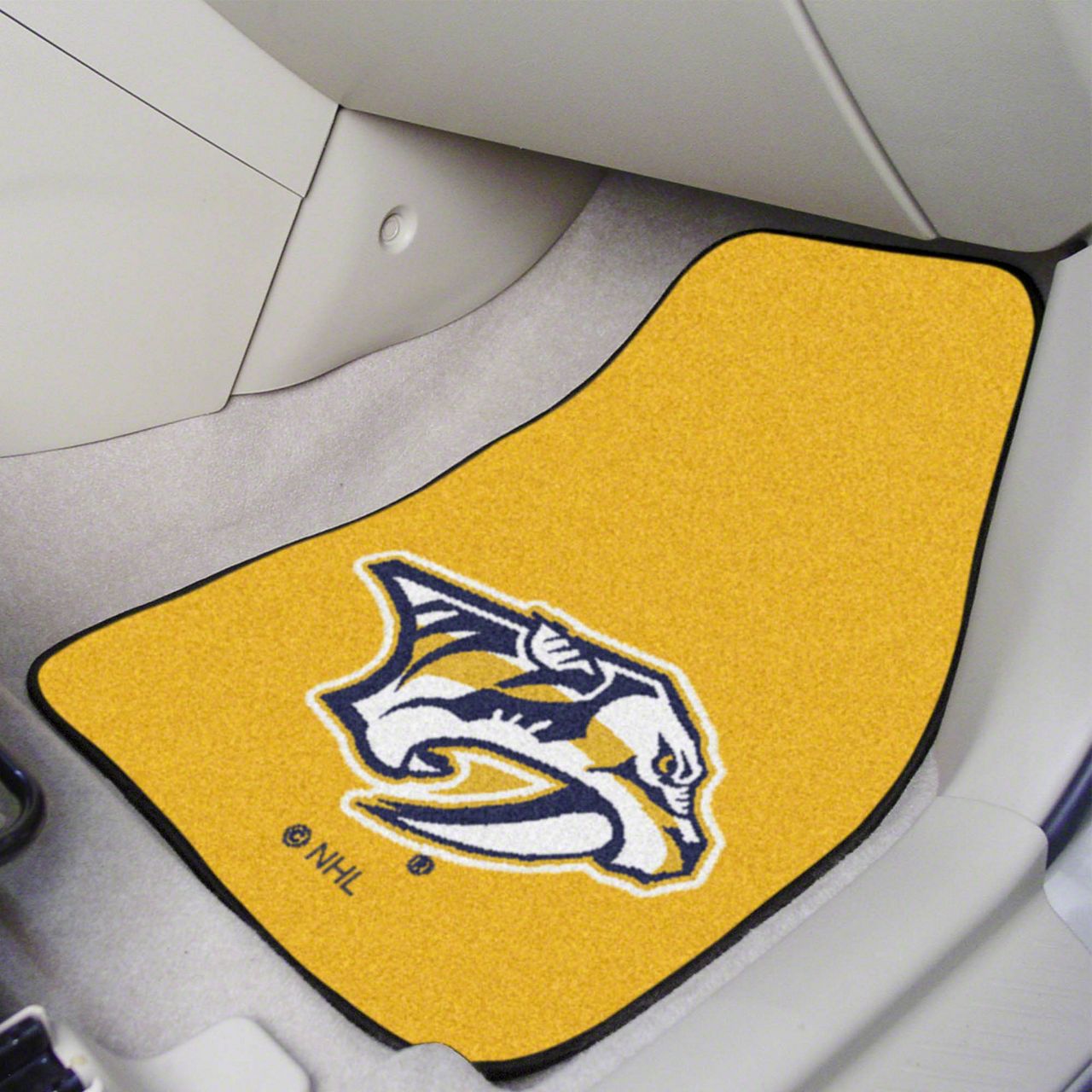 Mach-E Carpet Front Floor Mats with Nashville Predators Logo; Yellow ...