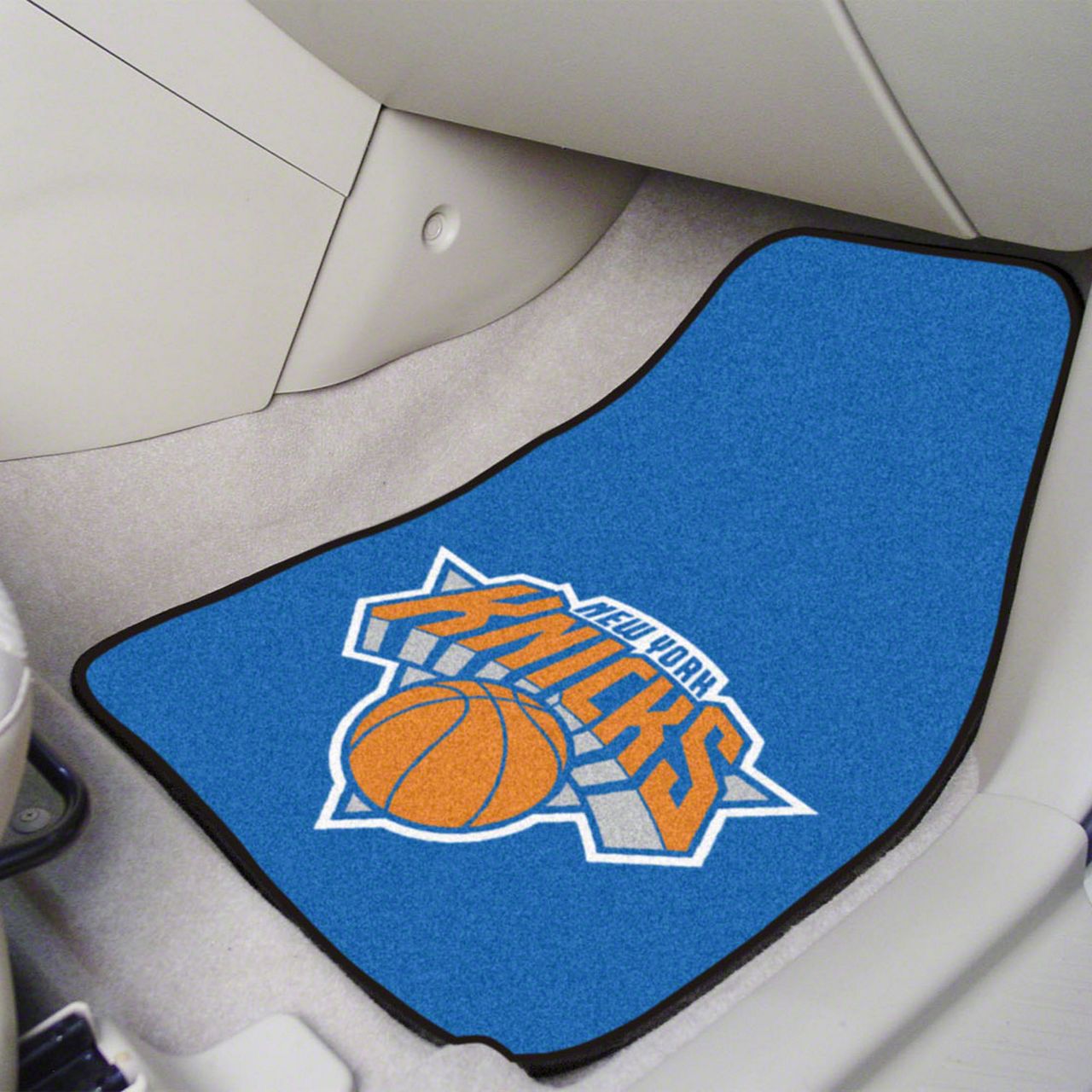Mach-E Carpet Front Floor Mats with New York Knicks Logo; Blue ...