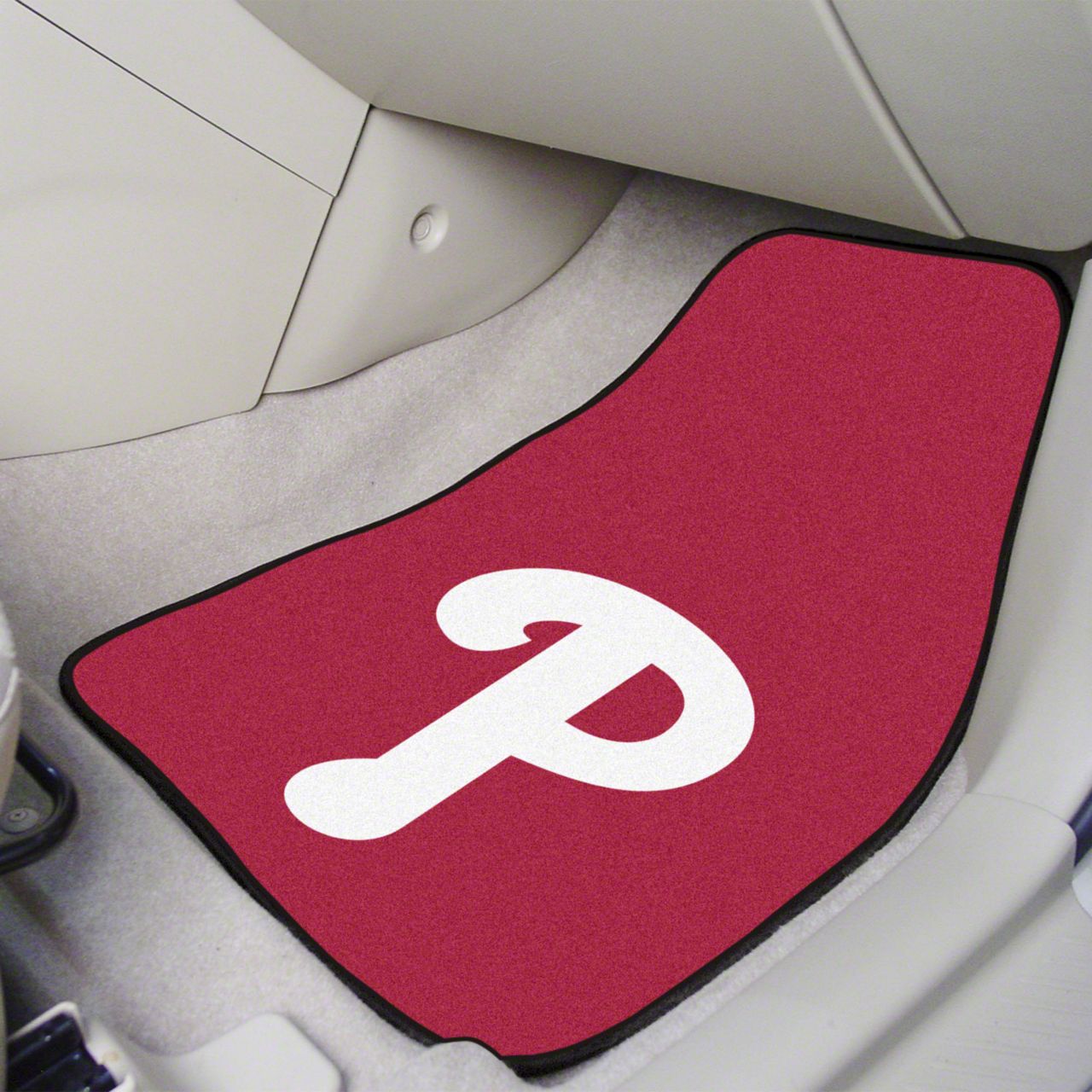 Mach-E Carpet Front Floor Mats with Philadelphia Phillies Logo; Red ...