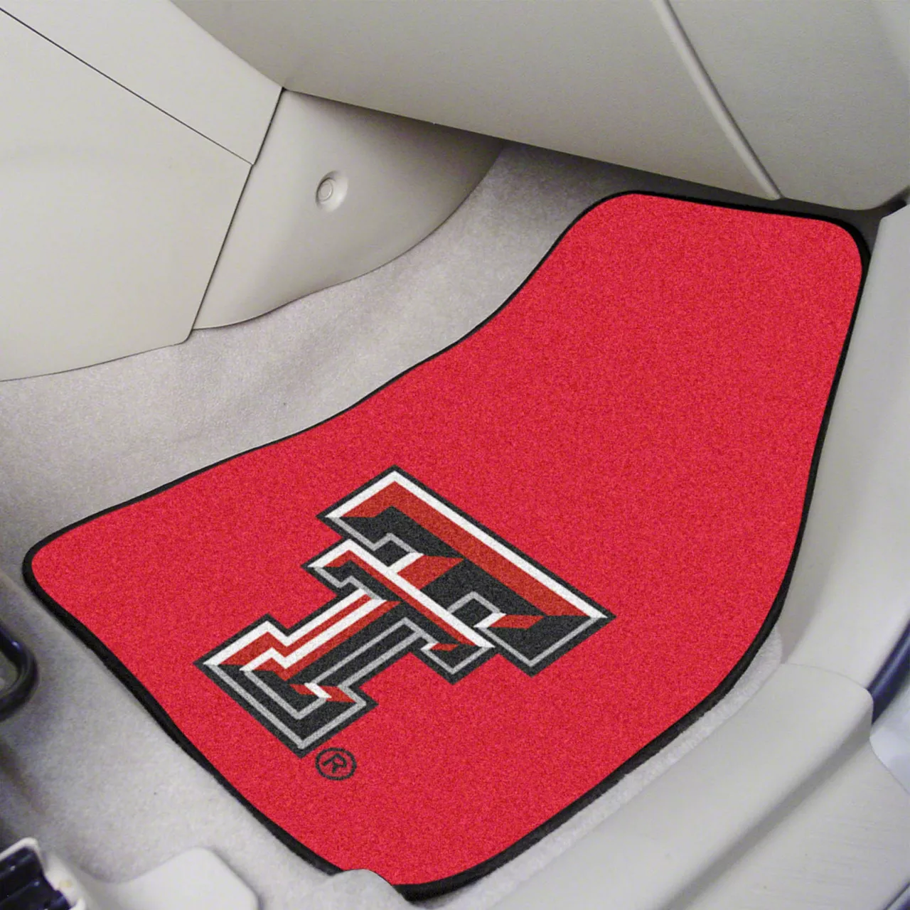 Mach-E Carpet Front Floor Mats with Texas Tech University Logo; Red ...