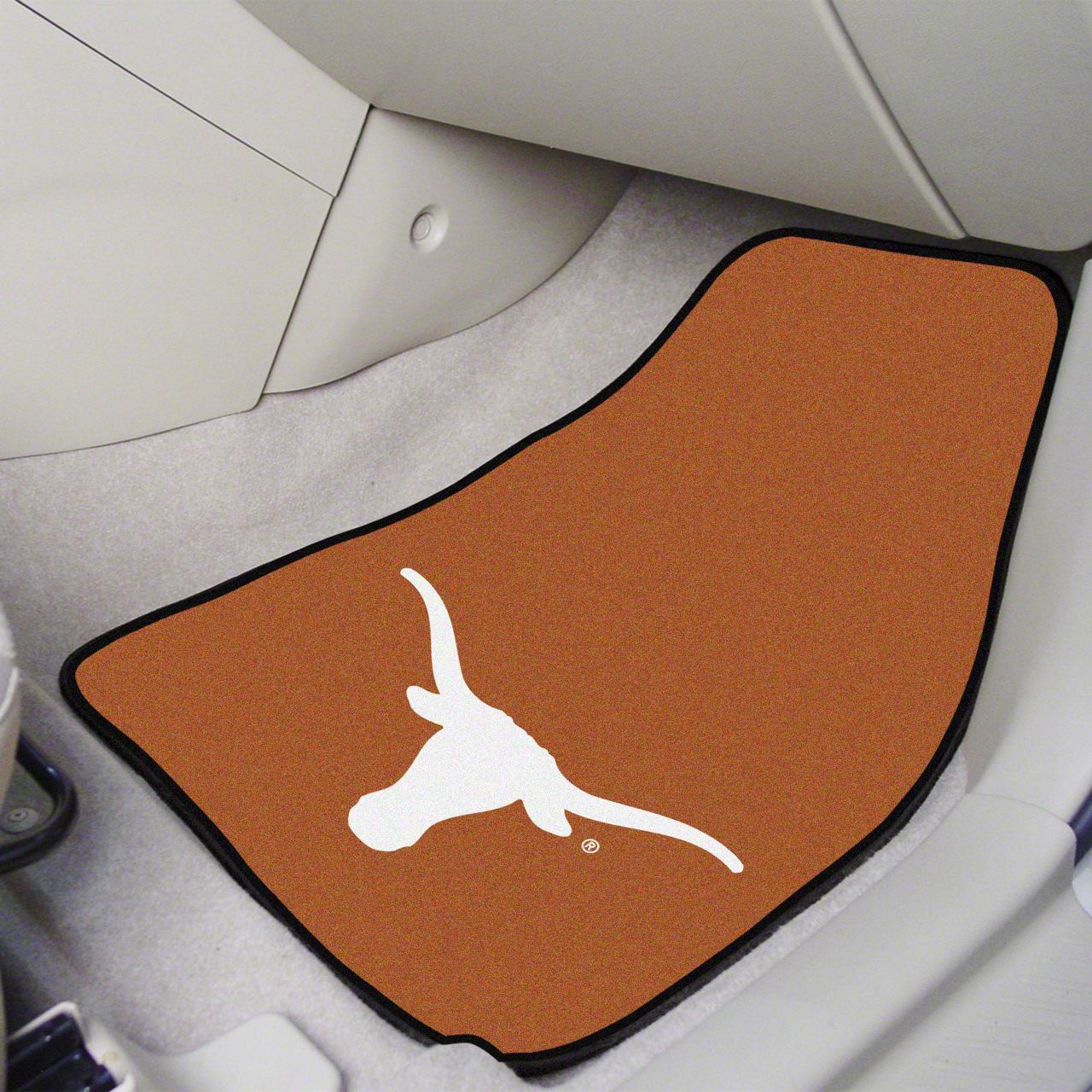 Mach-E Carpet Front Floor Mats with University of Texas Logo; Orange ...