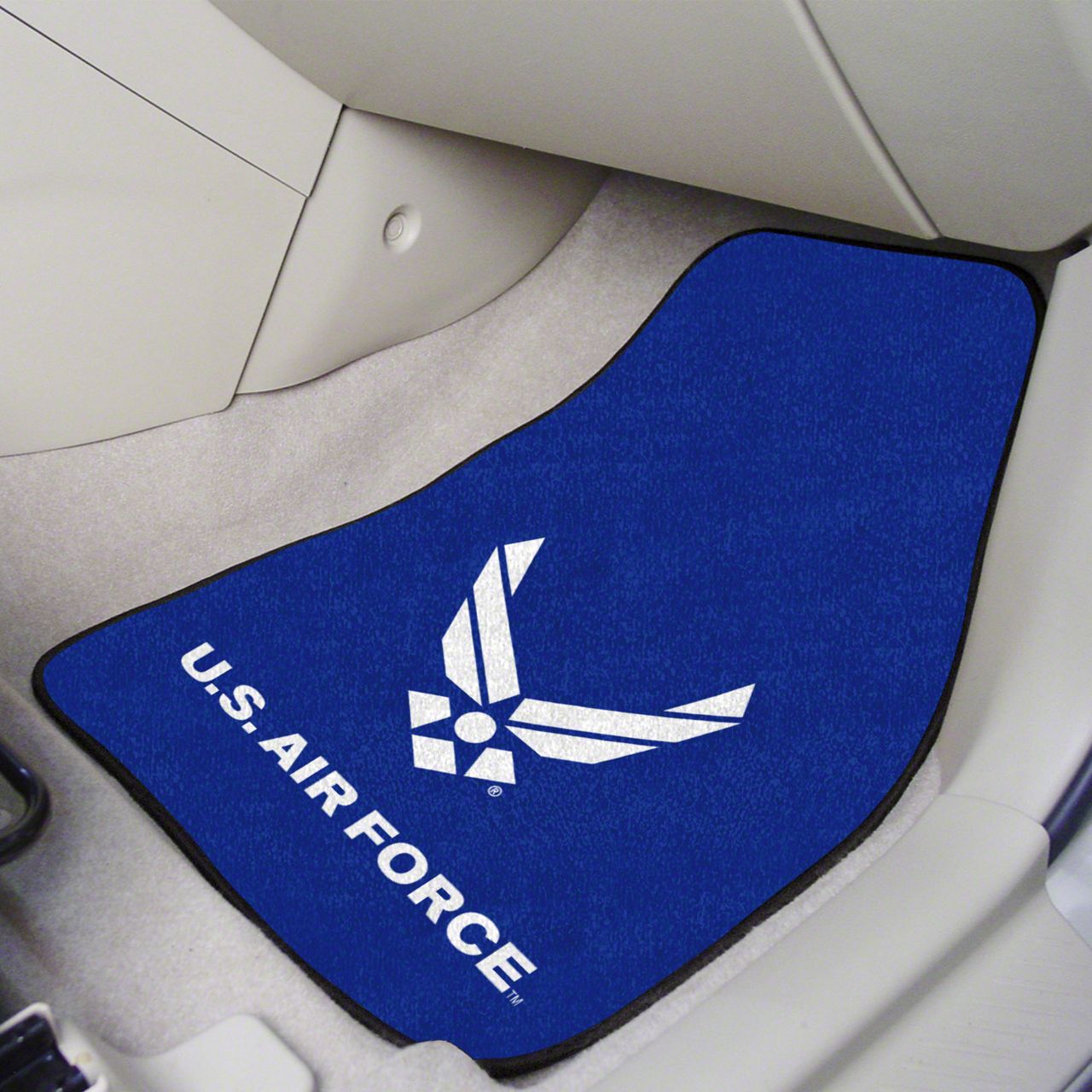 Mach-E Carpet Front Floor Mats with U.S. Air Force Logo; Blue ...