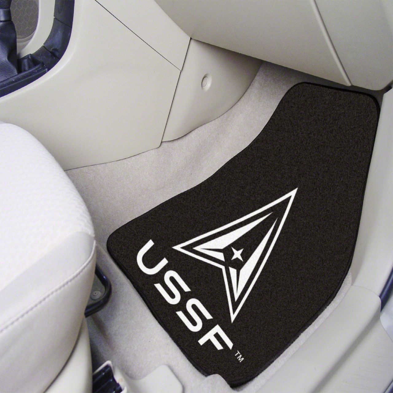 Mach-E Carpet Front Floor Mats with U.S. Space Force Logo; Black ...