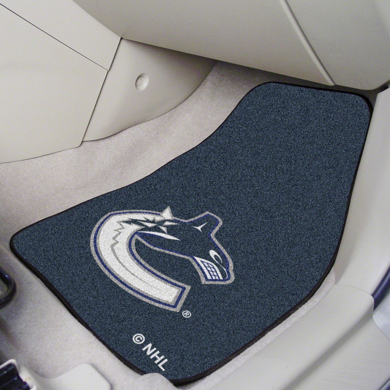 Mach-E Carpet Front Floor Mats with Vancouver Canucks Logo; Royal ...