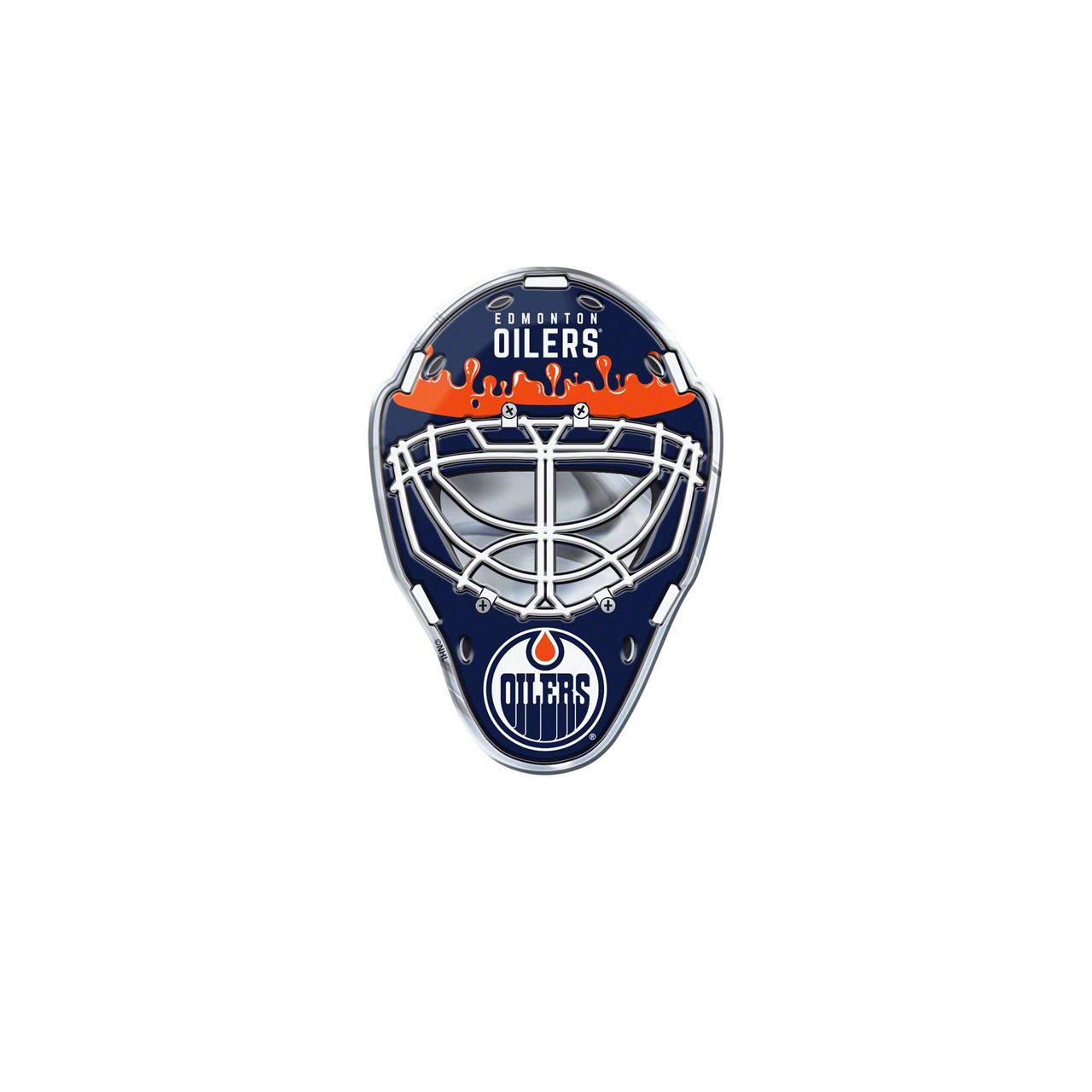 Mach-E Edmonton Oilers Embossed Helmet Emblem; Blue and Orange ...