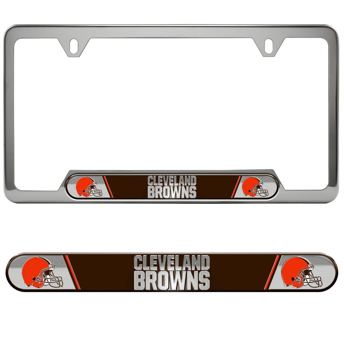 Mach-E Embossed License Plate Frame with Cleveland Browns Logo; Brown ...