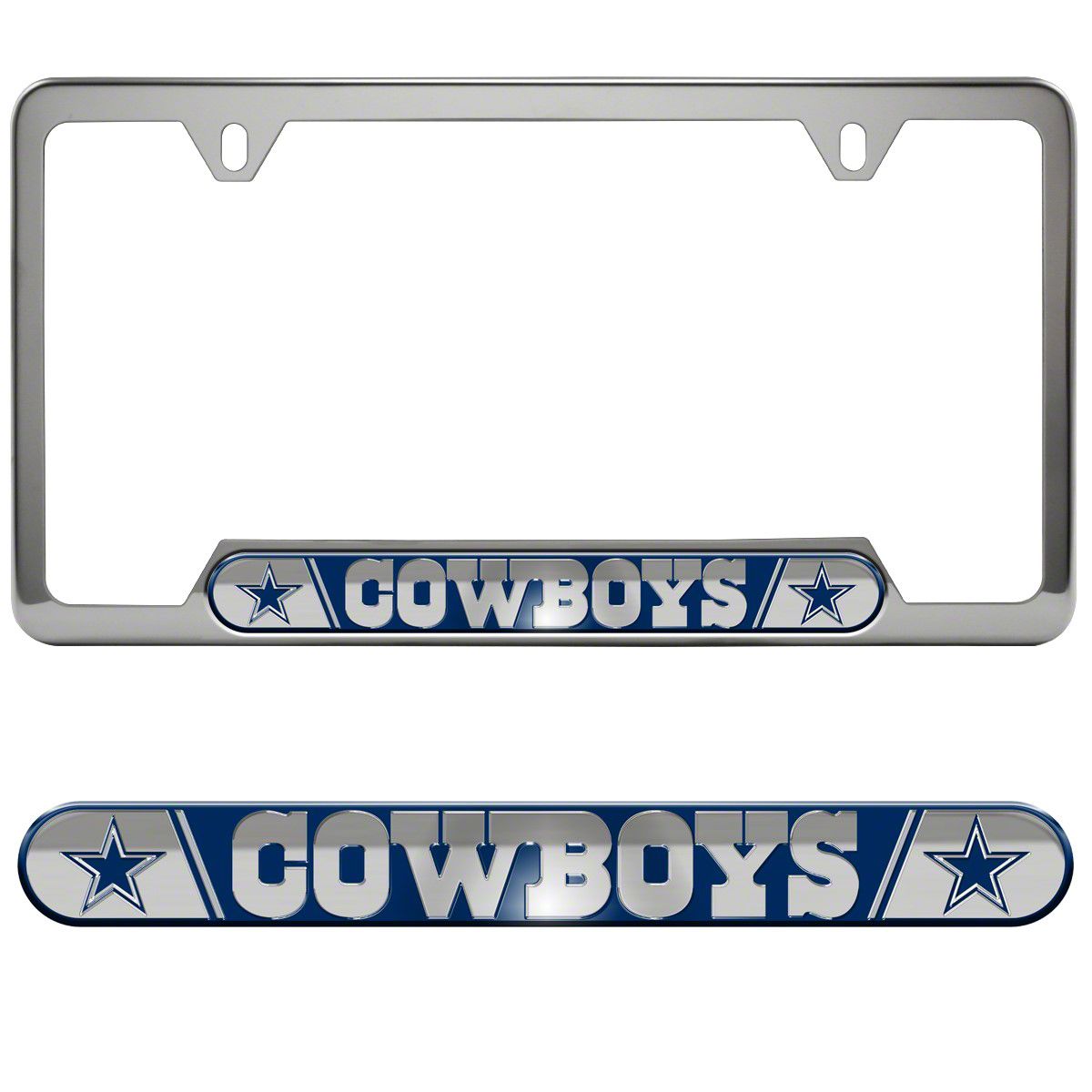 Mach-E Embossed License Plate Frame with Dallas Cowboys Logo; Blue ...