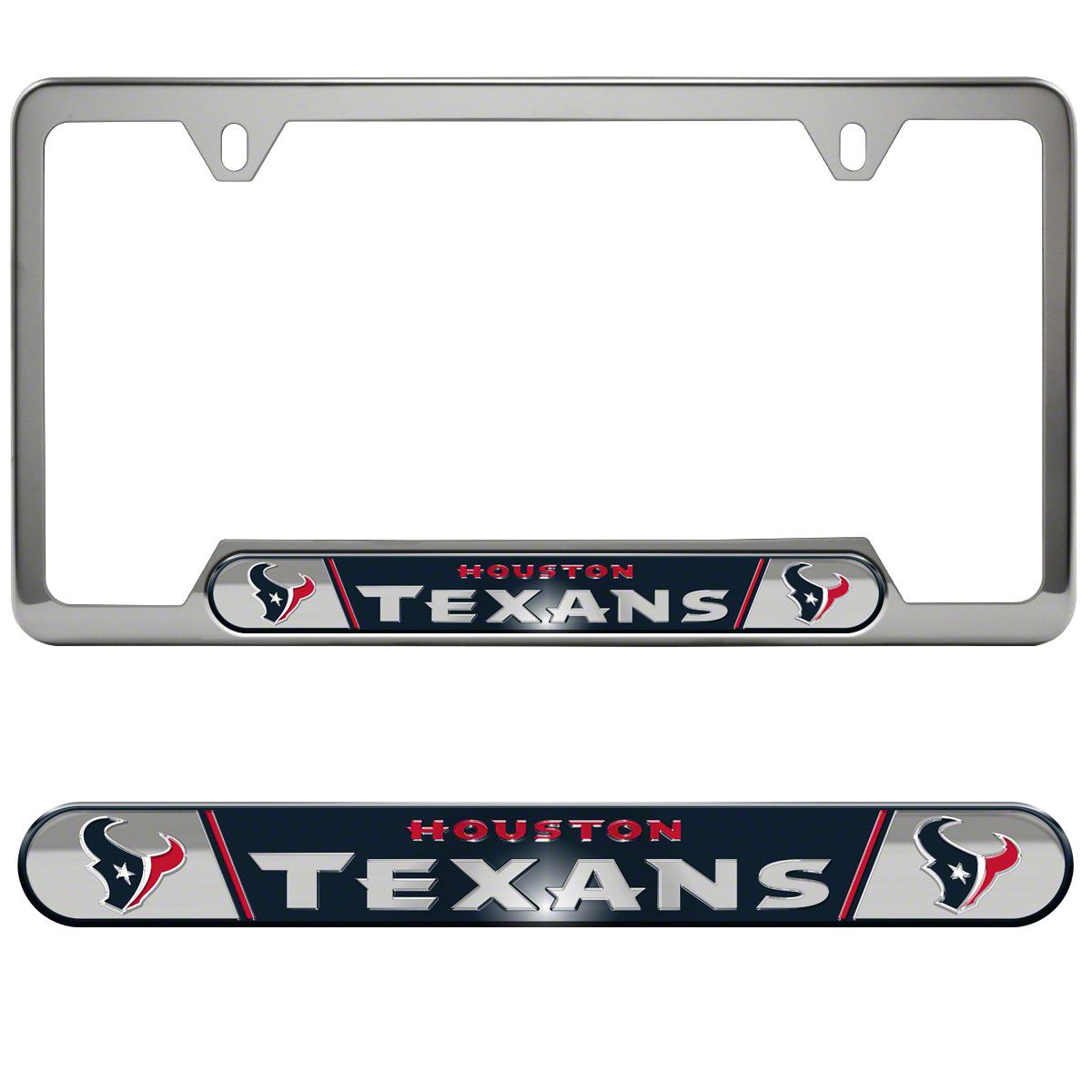 Mach-E Embossed License Plate Frame with Houston Texans Logo; Blue ...