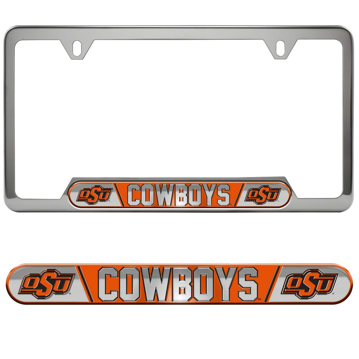 Mach-E Embossed License Plate Frame with Oklahoma State University Logo ...