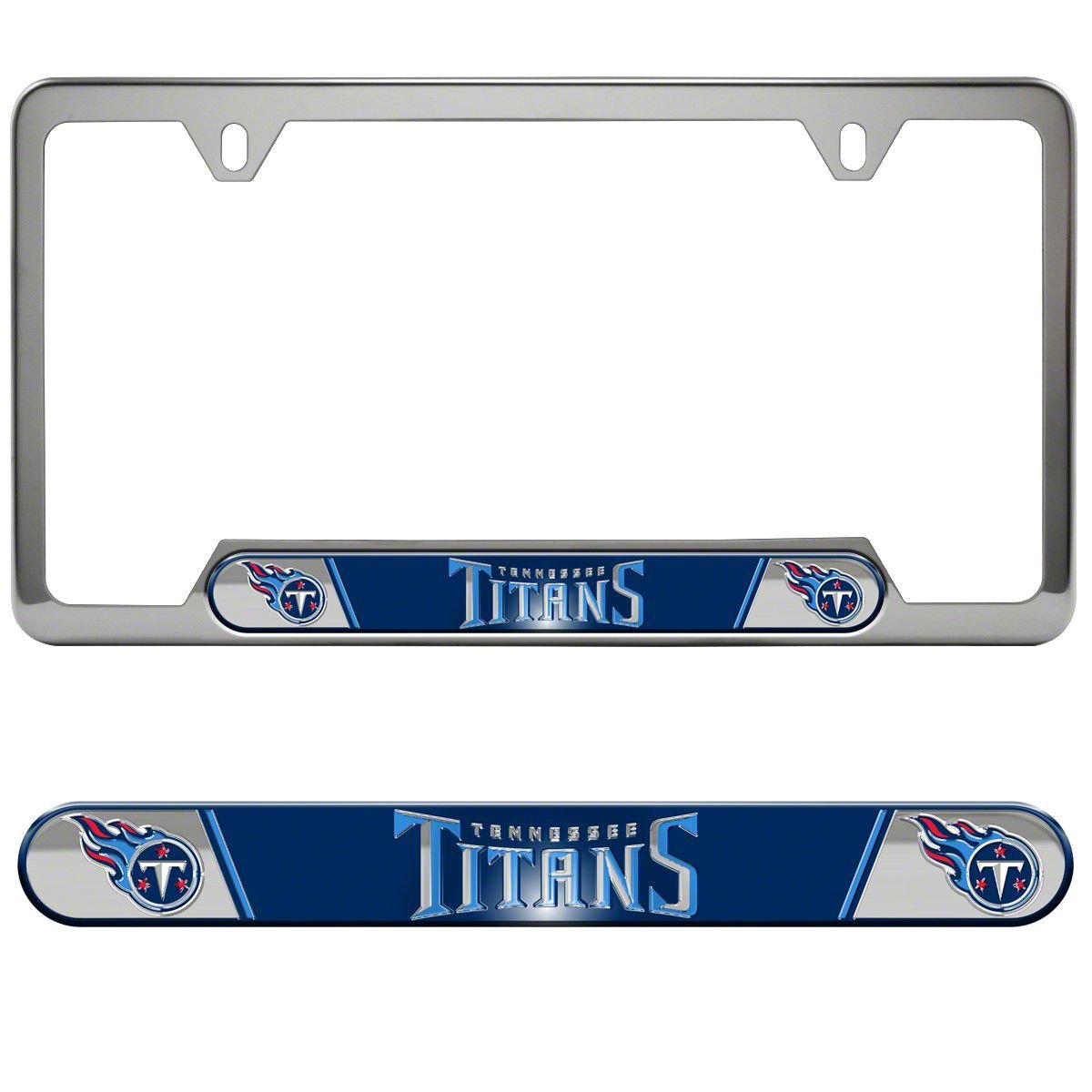 Mach-E Embossed License Plate Frame with Tennessee Titans Logo; Blue ...