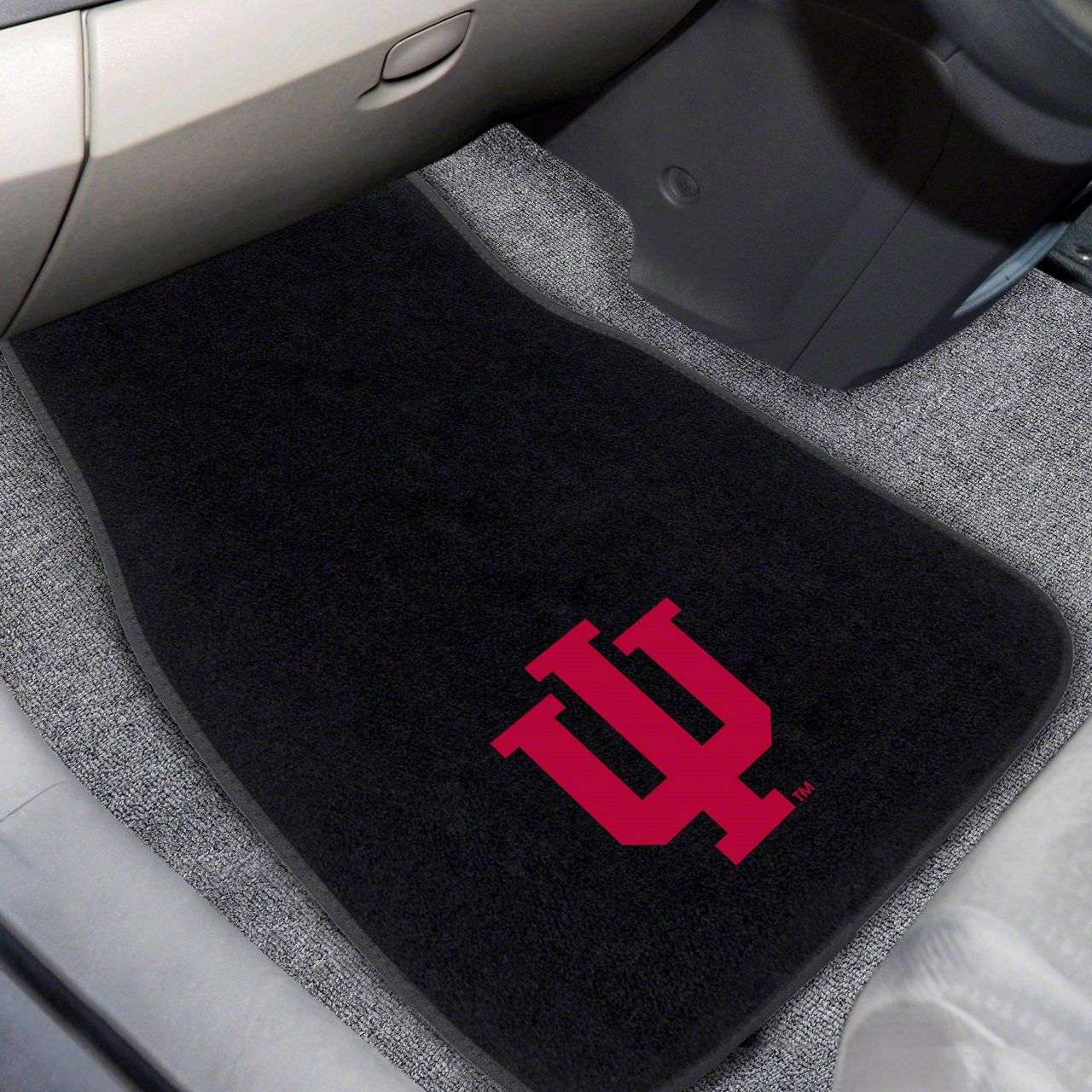 Mach-E Embroidered Front Floor Mats with Indiana University Logo; Black ...