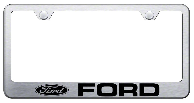Mach-E Ford Laser Etched License Plate Frame; Brushed (Universal; Some ...