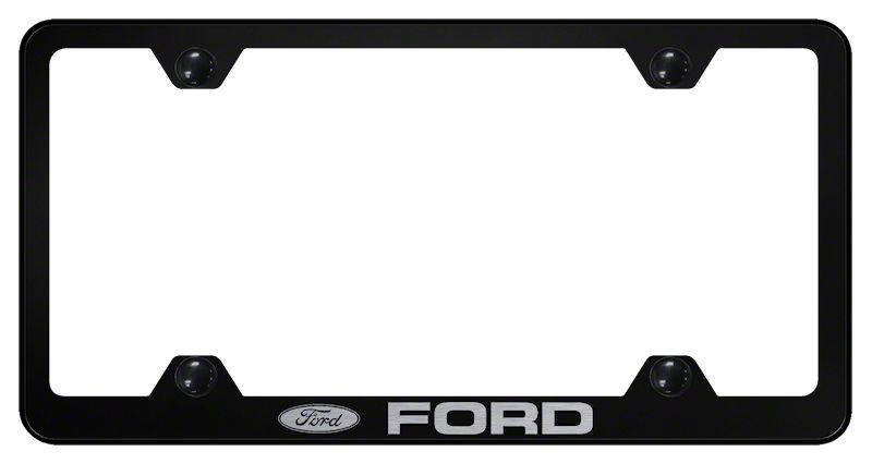 Mach-E Ford Laser Etched Wide Body License Plate Frame; Black ...
