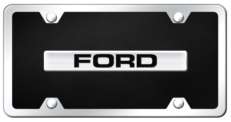 Mach-E Ford License Plate; Chrome on Black Acrylic (Universal; Some ...