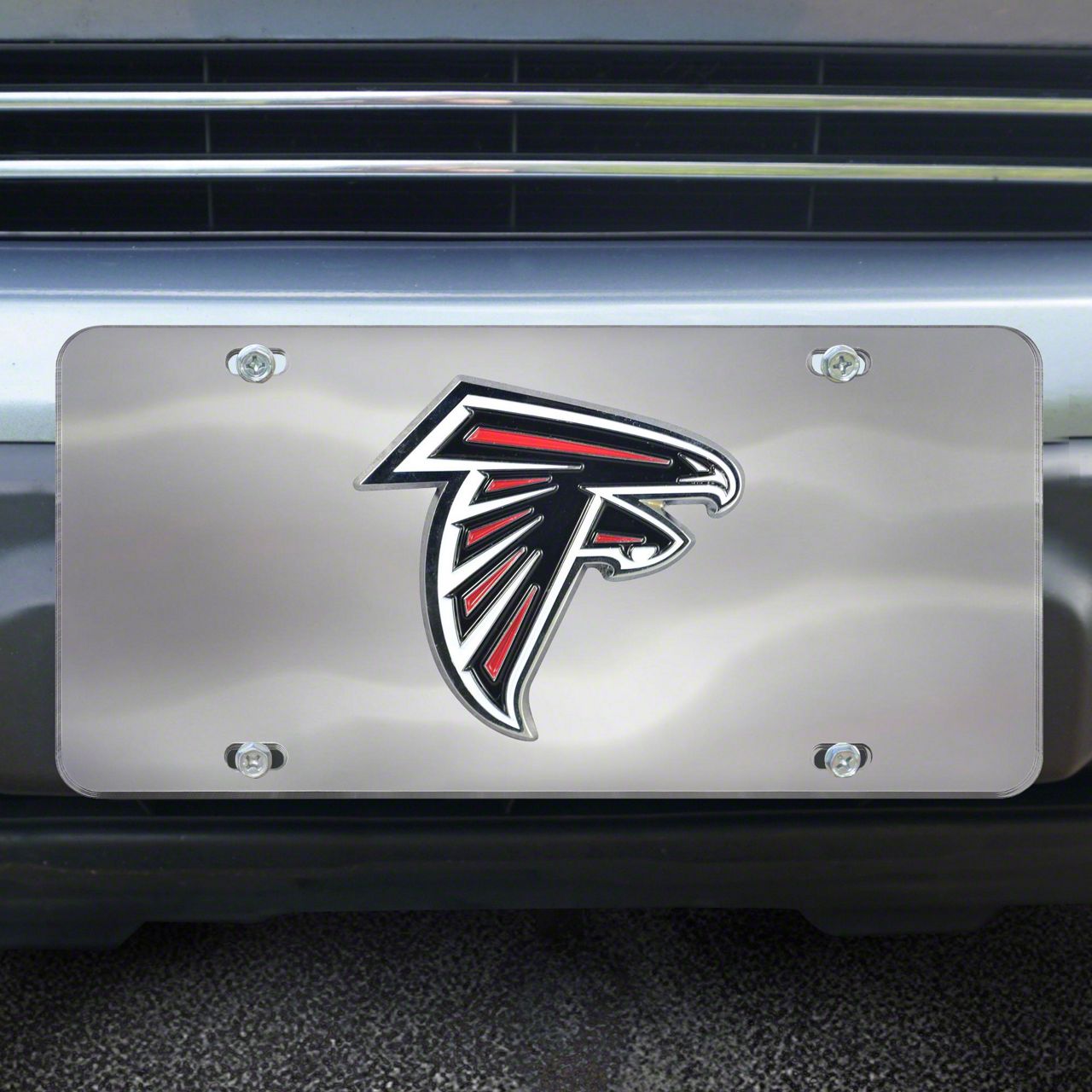 Mach-E License Plate with Atlanta Falcons Logo; Stainless Steel ...