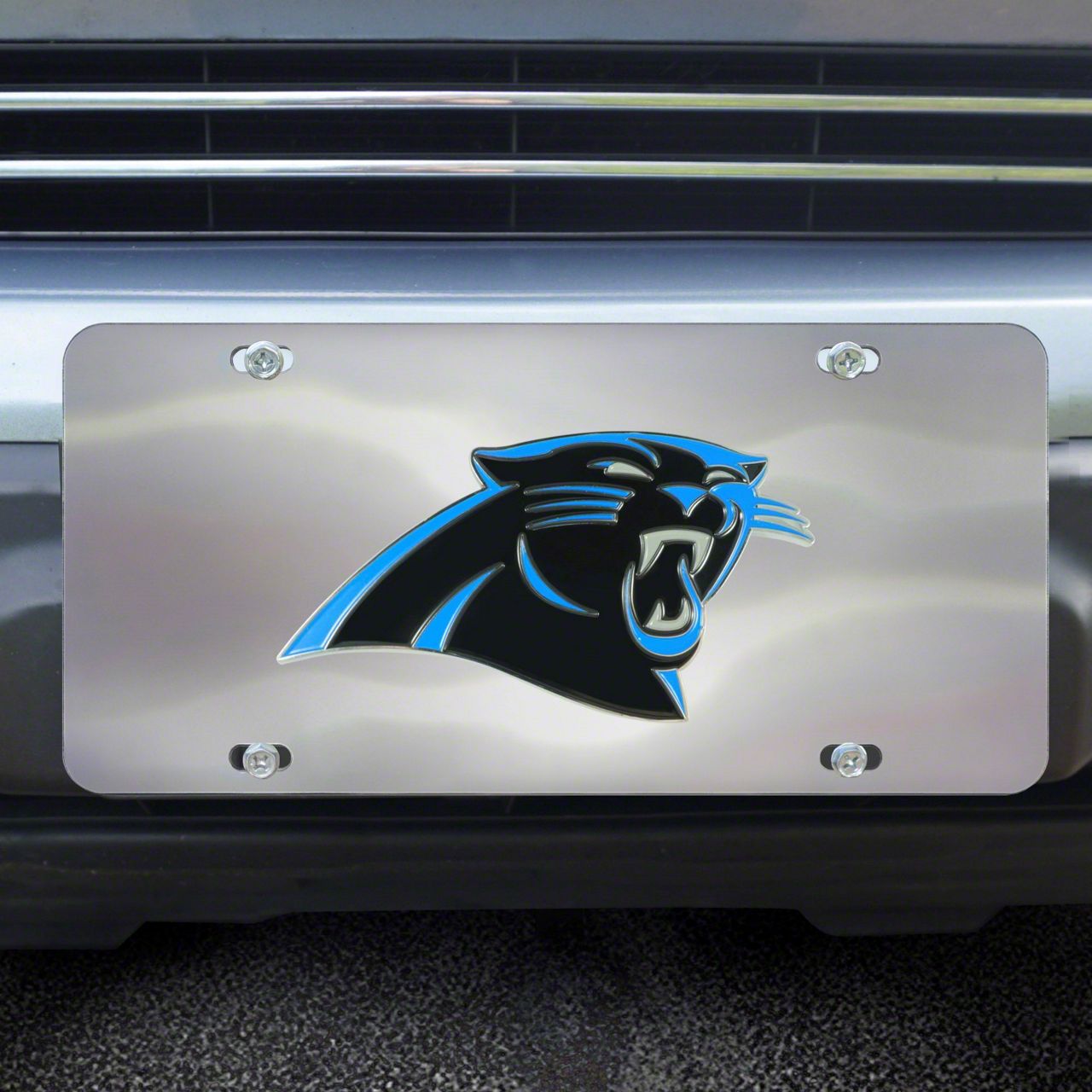 Mach-E License Plate with Carolina Panthers Logo; Stainless Steel ...