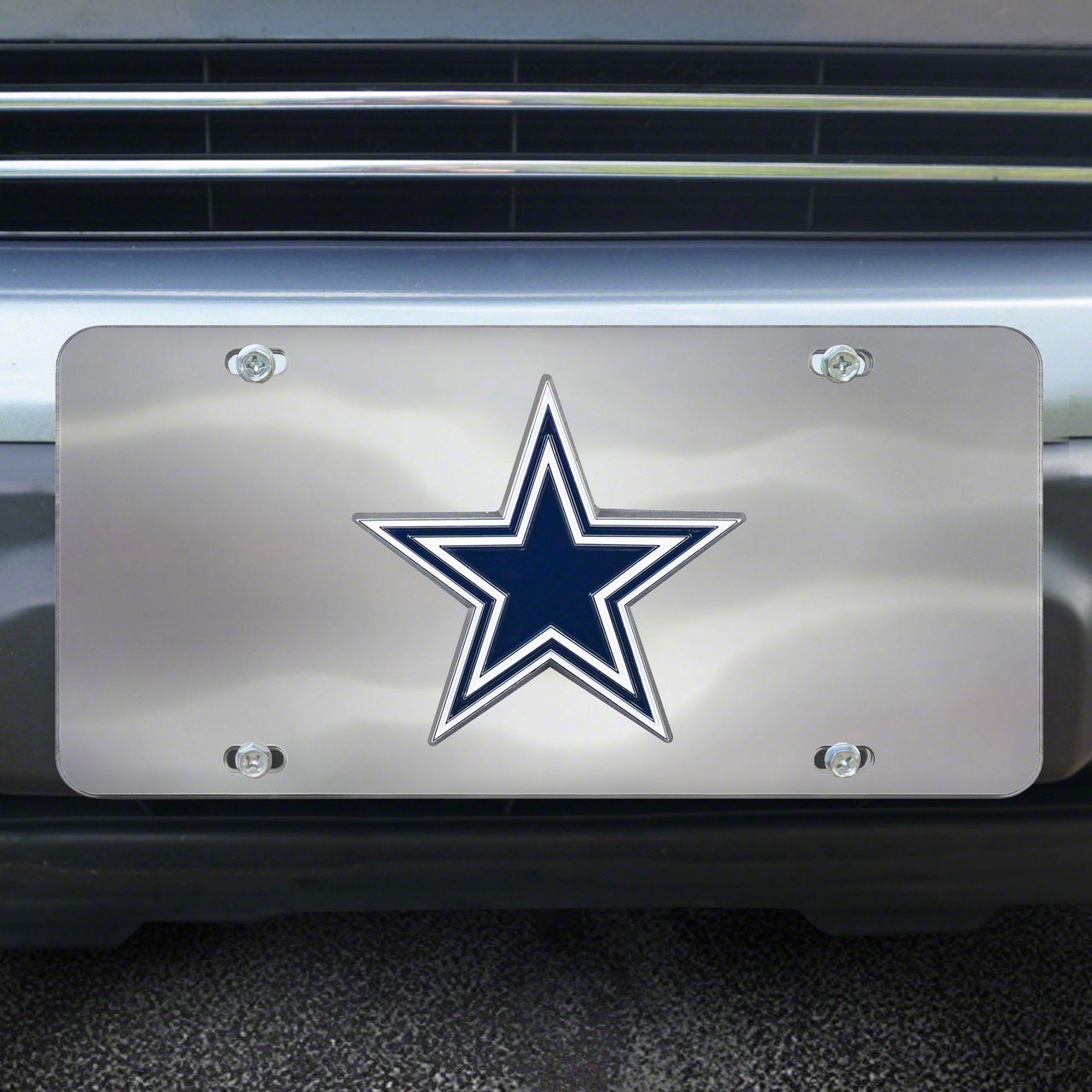Mach-E License Plate with Dallas Cowboys Logo; Stainless Steel ...