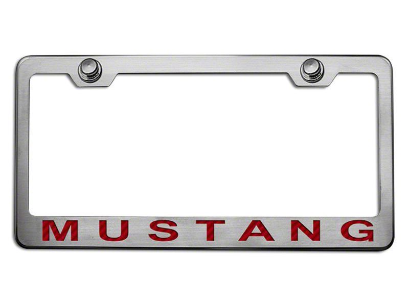 Mach-E License Plate Frame with Red Carbon Fiber 2005 Style Mustang ...