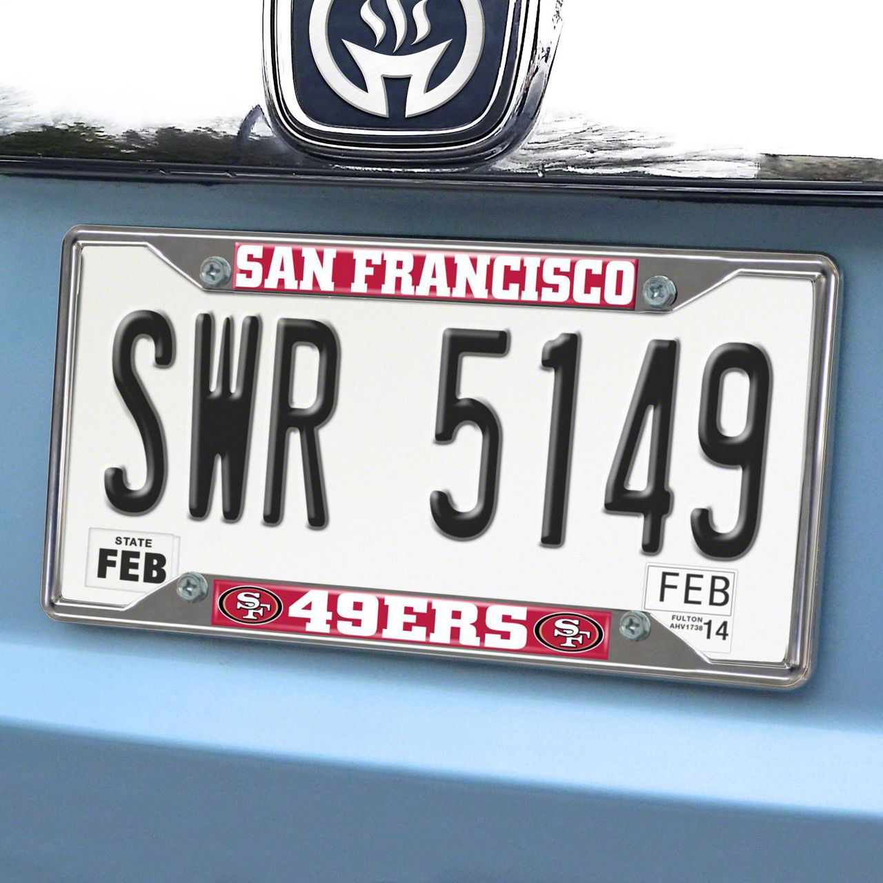 Mach-E License Plate Frame with San Francisco 49ers Logo; Red ...