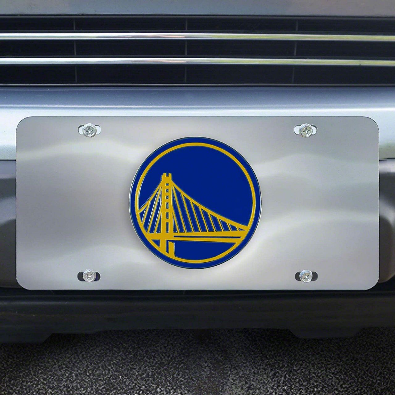 Mach-E License Plate with Golden State Warriors Logo; Stainless Steel ...