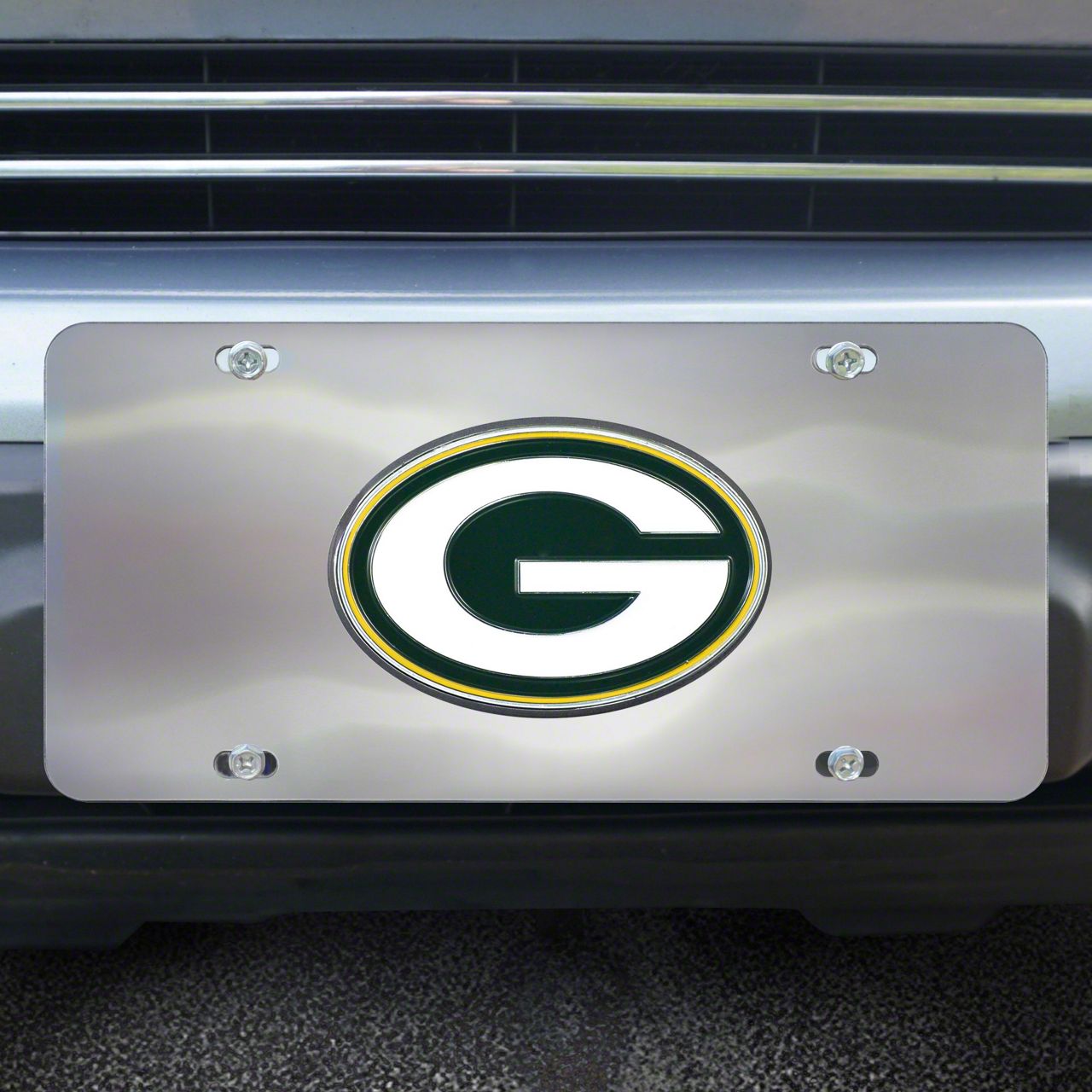 Mach-E License Plate with Green Bay Packers Logo; Stainless Steel ...