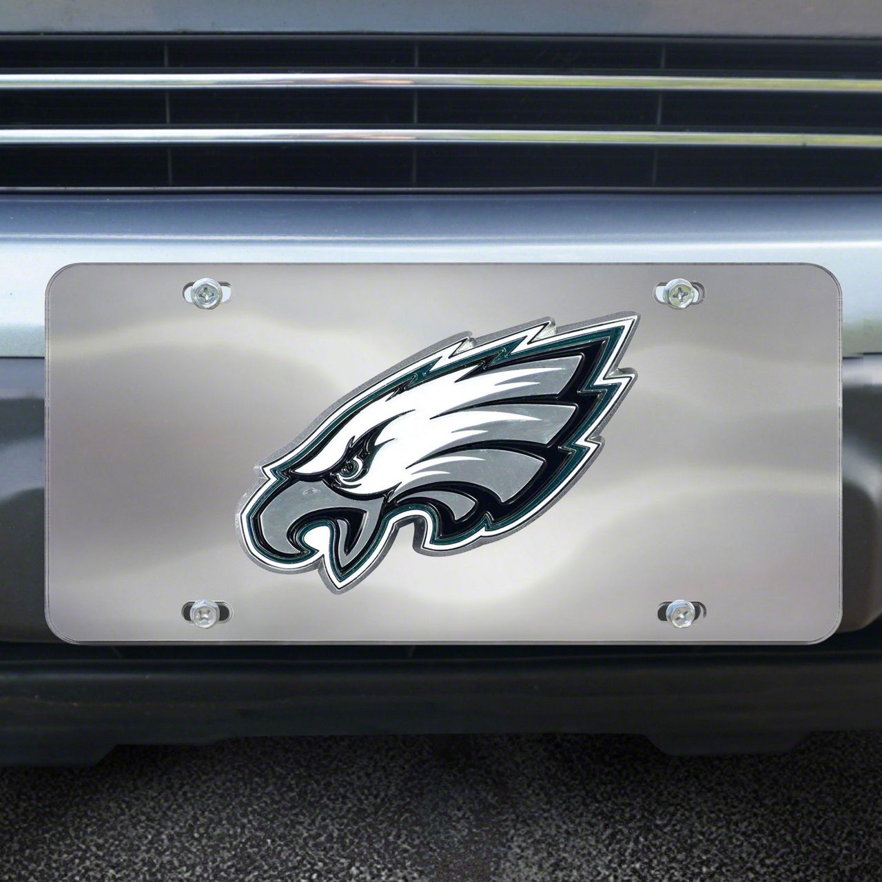 Mach-E License Plate with Philadelphia Eagles Logo; Stainless Steel ...