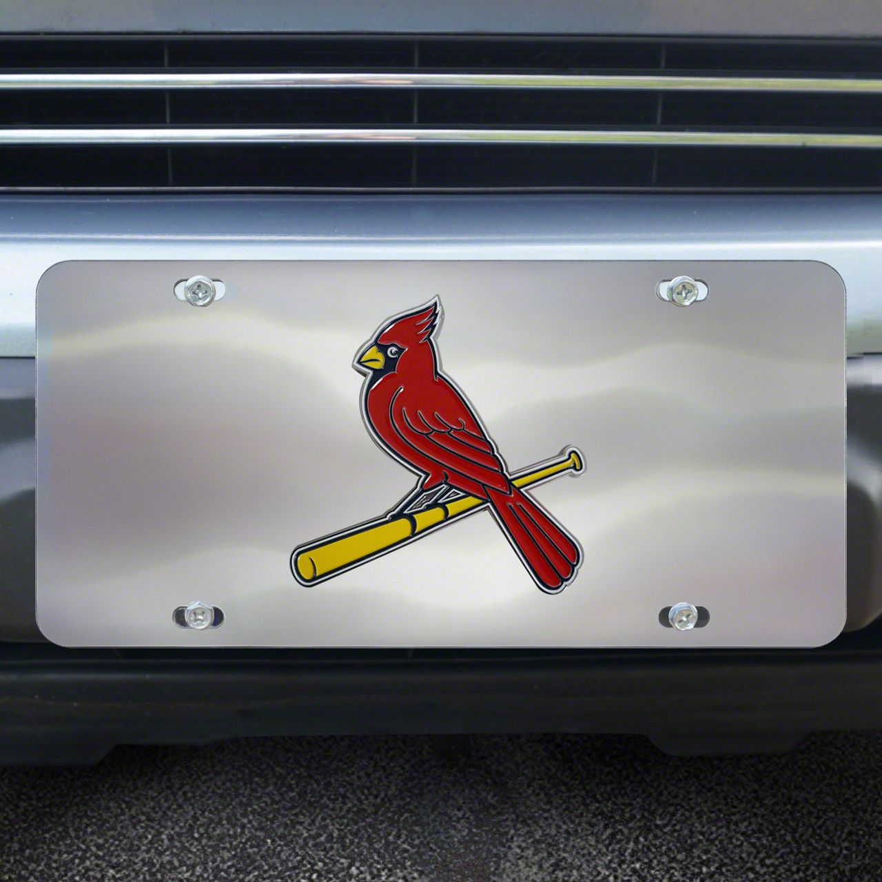 Mach-E License Plate with St. Louis Cardinals Logo; Stainless Steel ...