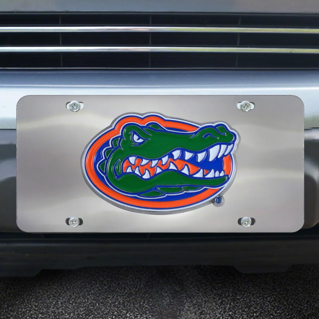 Mach-E License Plate with University of Florida Logo; Stainless Steel ...