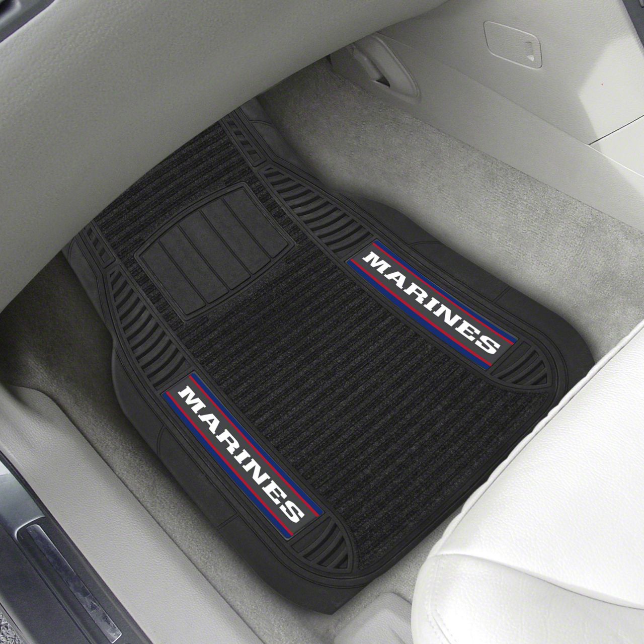 Mach-E Molded Front Floor Mats with U.S. Marines Logo (Universal; Some ...