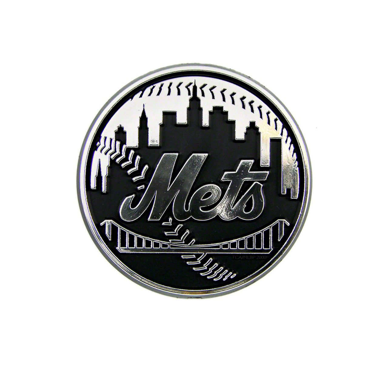 Mach-E New York Mets Molded Emblem; Chrome (Universal; Some Adaptation ...