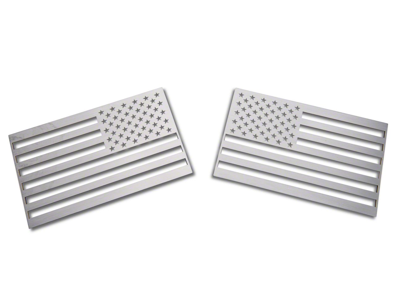 Mach-E Stainless Steel American Flag Emblem; Brushed (Universal; Some ...