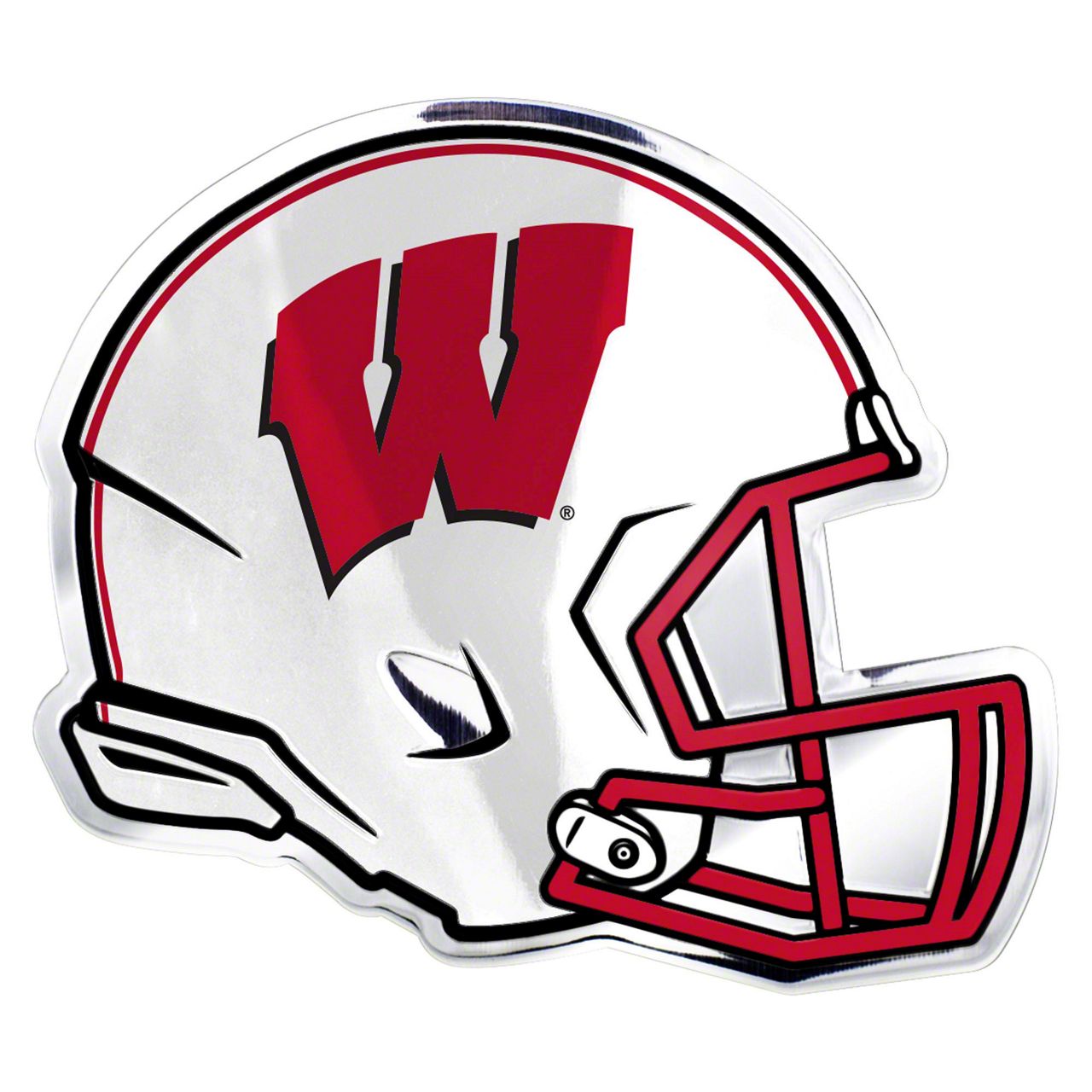 Mach-E University of Wisconsin Embossed Helmet Emblem; Red (Universal ...