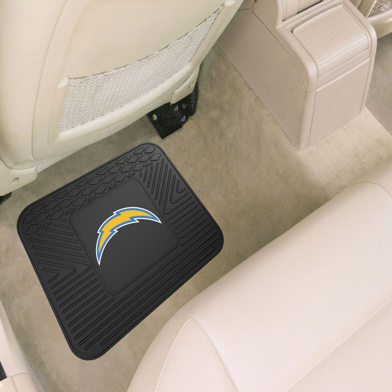 Mach-E Utility Mat with Los Angeles Chargers Logo; Black (Universal ...