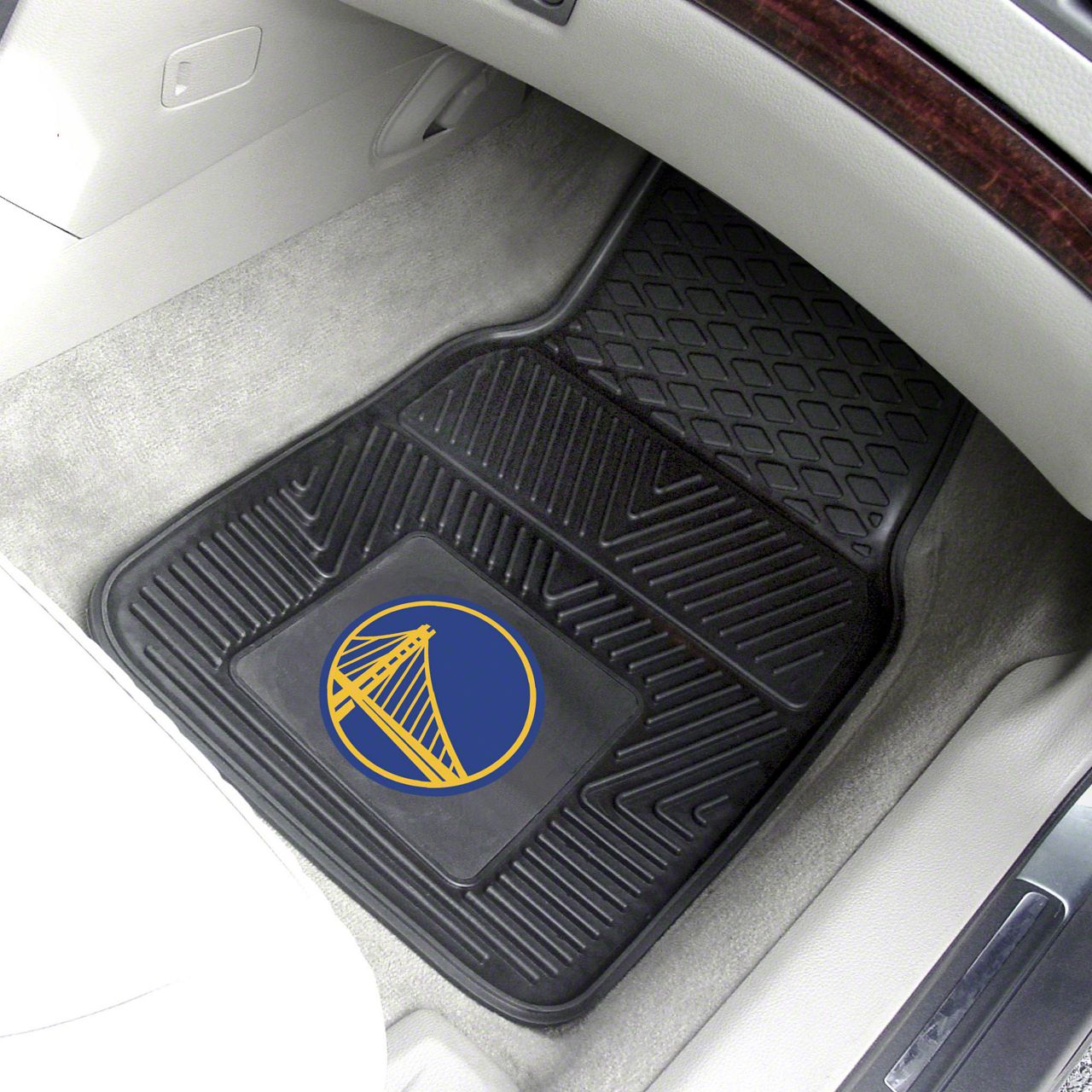 Mach-E Vinyl Front Floor Mats with Golden State Warriors Logo; Black ...