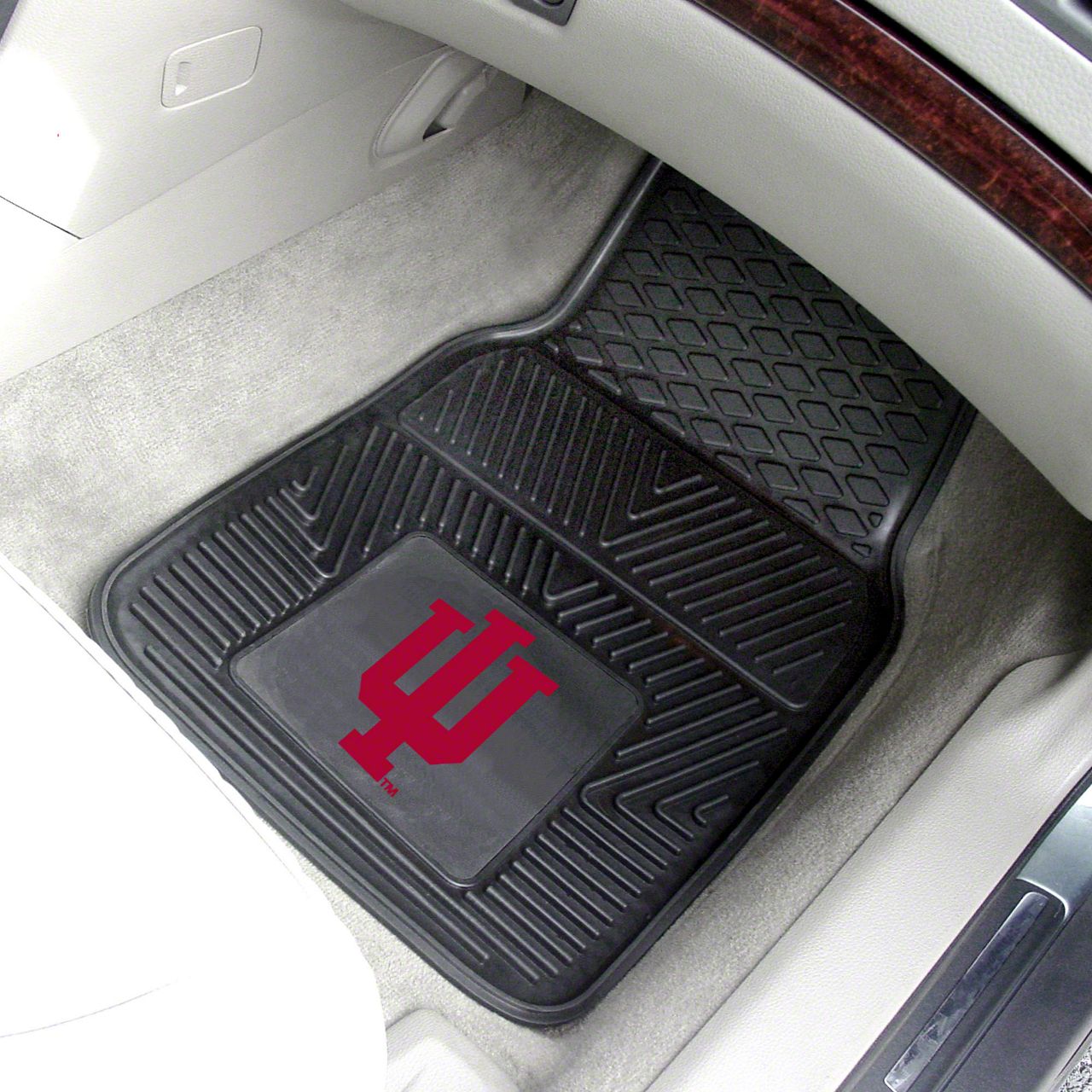 Mach-E Vinyl Front Floor Mats with Indiana University Logo; Black ...
