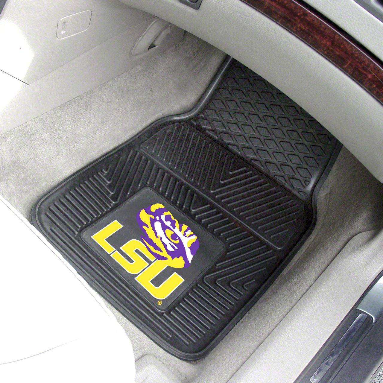 Mach-E Vinyl Front Floor Mats with LSU Logo; Black (Universal; Some ...