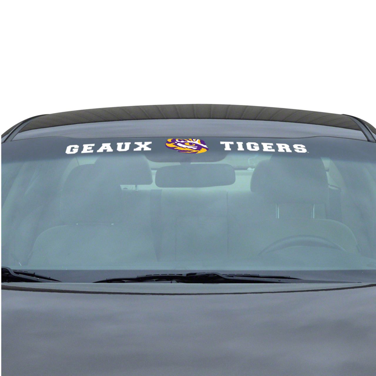 Mach-E Windshield Decal with LSU Logo; White (Universal; Some ...
