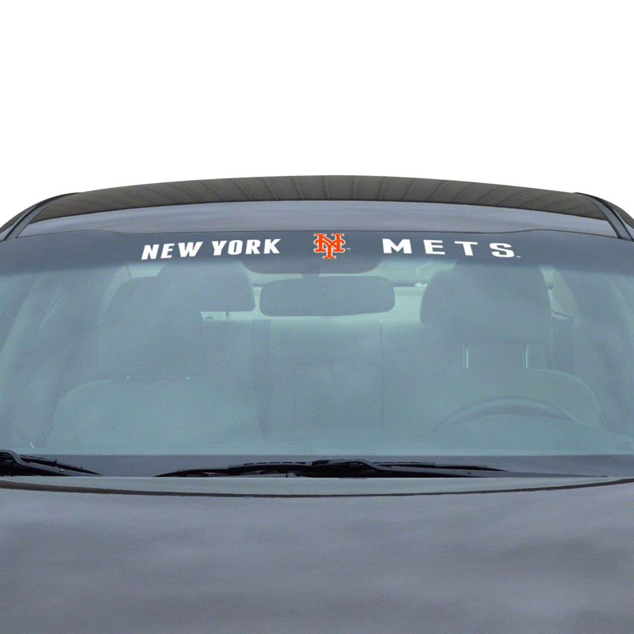 Mach-E Windshield Decal with New York Mets Logo; White (Universal; Some ...