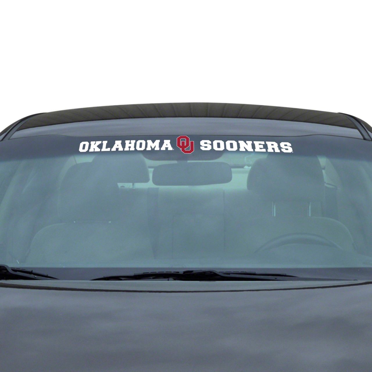 Mach-E Windshield Decal with University of Oklahoma Logo; White ...