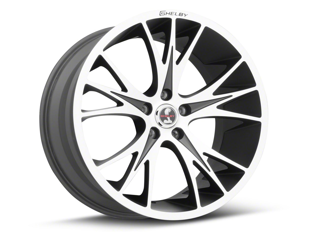 Shelby Mustang CS1 Gloss Black Machined Wheel; Rear Only; 20x11; 55mm ...